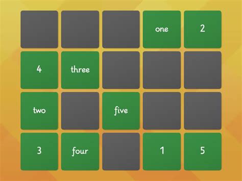 Numbers 1 To 10 Pairs Matching Pairs