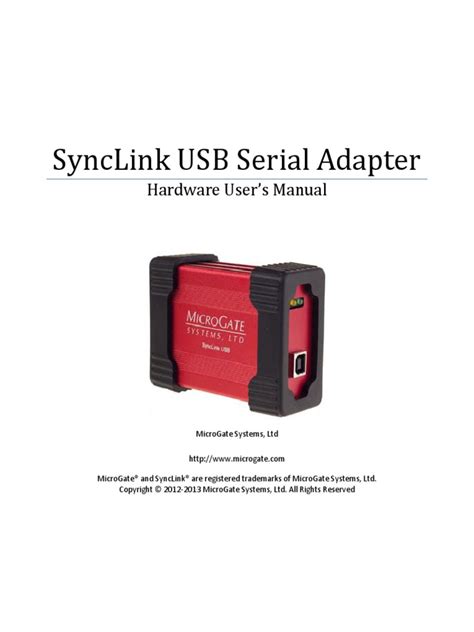 Synclink Usb Serial Adapter Users Manual Pdf Usb Physical Layer Protocols