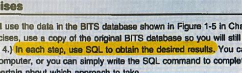 Solved Ises I Use The Data In The Bits Database Shown In
