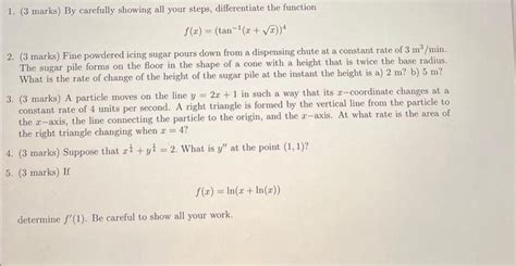 Solved Marks By Carefully Showing All Your Steps Chegg