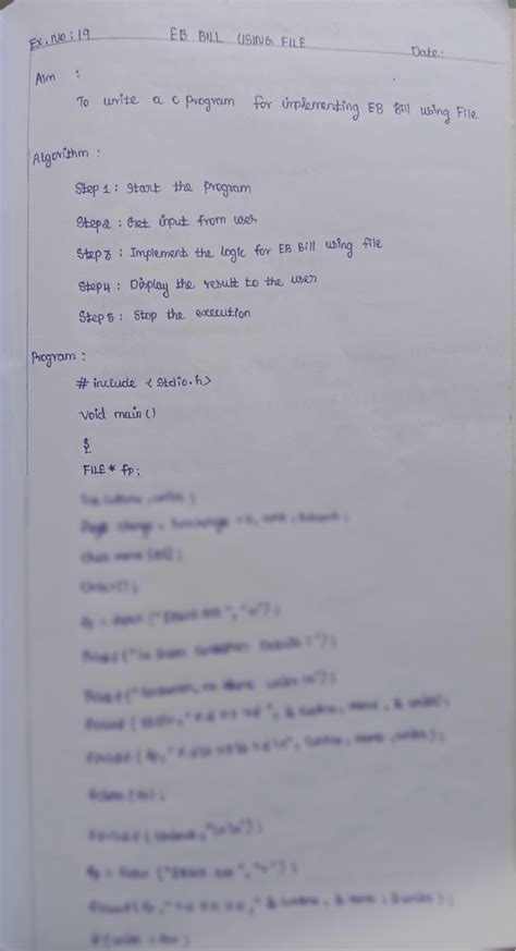 Solution C Program C Is A Powerful General Purpose Programming Language Ex No 19 Eb Bill Using