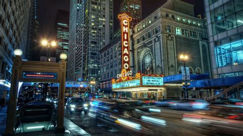 2560x1440 Resolution Chicago City Night Lights Buildings 1440p