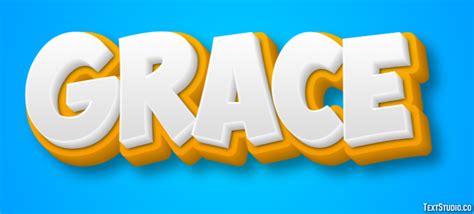 Grace Yellow White 3d Text Effect Generator