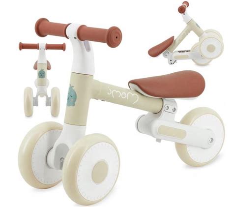 Детский беговел каталка Momi Dex Бежевый трехколесный беговел для детей от 1 года компактно