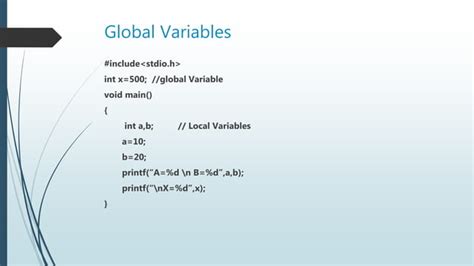 Scope Rules Local And Global Variables Pptx