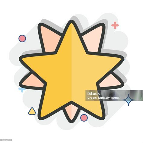 아이콘 10 뾰족한 별 별 기호와 관련이 있습니다 만화 스타일 심플한 디자인 편집 가능 간단한 그림입니다 간단한 벡터 아이콘 금 금속에 대한 스톡 벡터 아트 및 기타 이미지