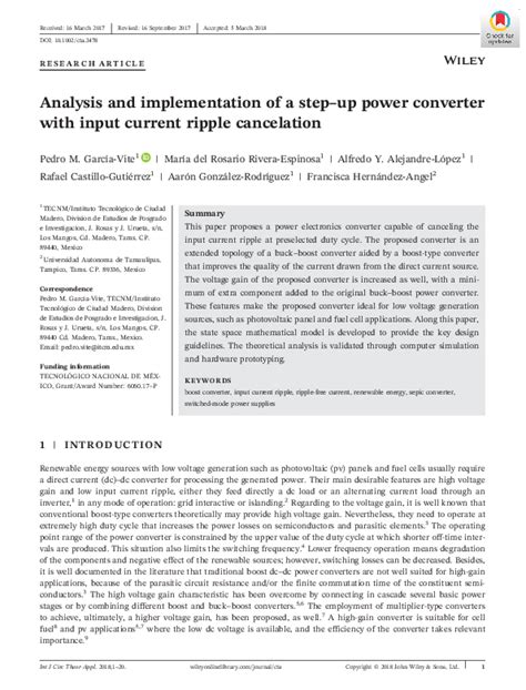 Pdf Analysis And Implementation Of A Step Up Power Converter With