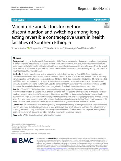 pdf magnitude and factors for method discontinuation and switching