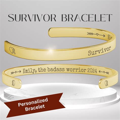 Custom Survivor Bracelet Breast Cancer Cancer Awareness Domestic