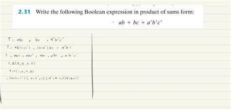 Solved 31 Write The Following Boolean Expression In Product