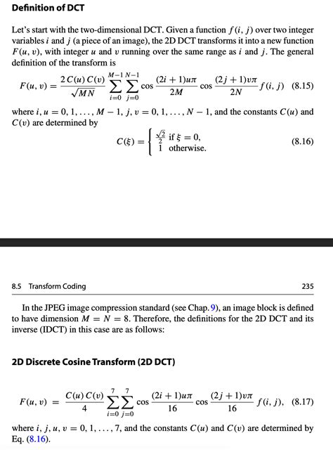 Solved Lets Start With The Two Dimensional Dct Given A