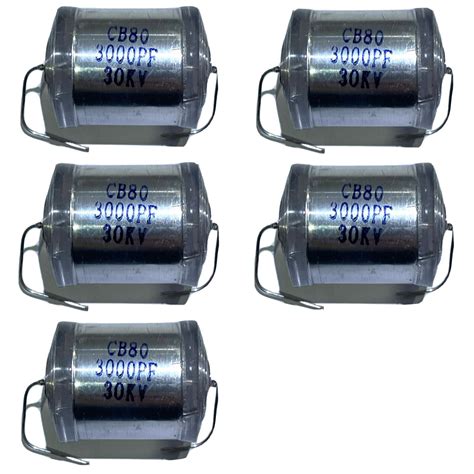 5 X Pcs Polystyrene Film High Voltage Capacitor Cb80 30kv 3000pf Marx Sm Components