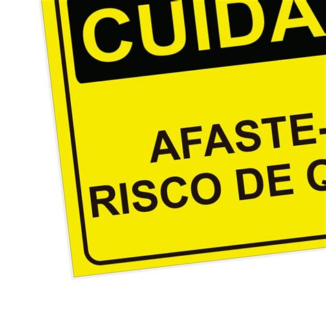Placa De Sinalização Cuidado Afaste Se Risco De Queda Em Pvc
