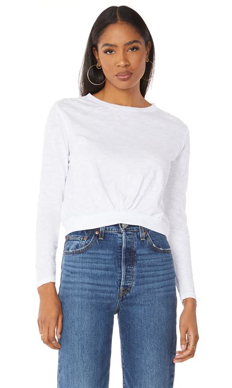 Bobi Shirred Banded Ls Tee High Cotton Bath Co