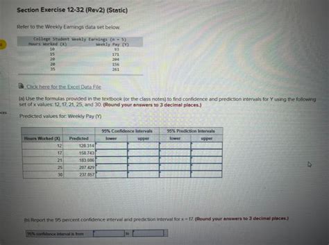 Solved 95 ﻿prediction Interval Is From C ﻿calculate The 95