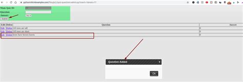 Python Project Online Quiz Management Adding Quizzes Python In