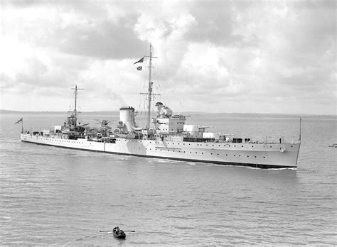 Hms Ajax A Leander Class Light Cruiser She Became Famous For Her Part