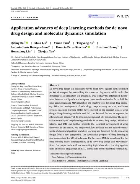 Pdf Application Advances Of Deep Learning Methods For De Novo Drug Design And Molecular