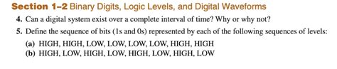Get Answer Section 1 2 Binary Digits Logic Levels And Digital