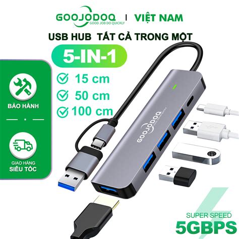Nhiều Hub USB 3 0 Cổng Loại C GOOJODOQ Cho Laptop HDMI PD Sạc Âm Thanh VGA RJ45 Shopee Việt Nam