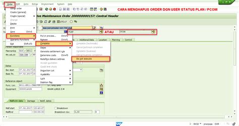 Cara Menghapus Order Dengan System Status CRTD SINAU SAP PM MODULE