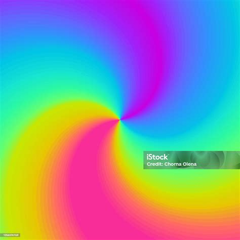 무지개 네온 소용돌이 배경 뒤틀린 나선형의 방사형 그라데이션 무지개 벡터 그림입니다 무지개에 대한 스톡 벡터 아트 및 기타 이미지 무지개 비틀어진 그라데이션 Istock
