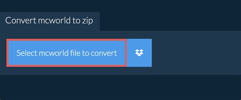Convert MCWORLD To ZIP Online No Registration Required EzyZip