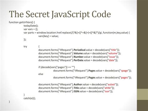 Ppt Auto Populating An Ill Form Using Openurl And Javascript