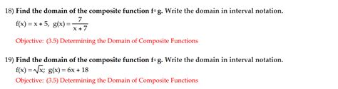 answered 18 find the domain of the composite function fog write the
