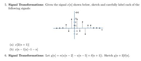 solved 5 signal transformations given the signal x[n]