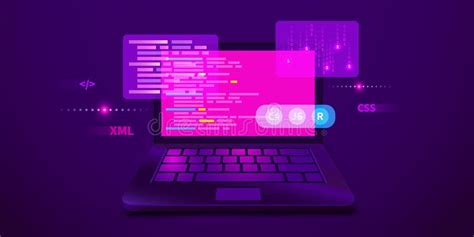 Web Development Coding And Programming Futuristic Banner Computer