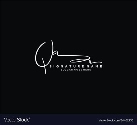 Letter Qa Signature Logo Template Royalty Free Vector Image