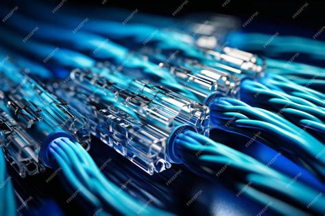 Premium Photo Telecommunication Ethernet Cables Linked To An Internet Switch Representing Data