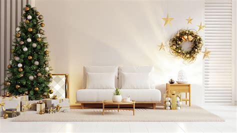 빈 흰색 배경에 벨벳 소파가 있는 거실 크리스마스 인테리어 3d 렌더링 0명에 대한 스톡 사진 및 기타 이미지 0명 가구 가정의 방 Istock