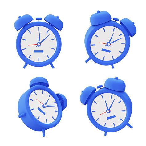 3d Illustration Icon Of Blue Alarm Clock Timer 24830860 Png