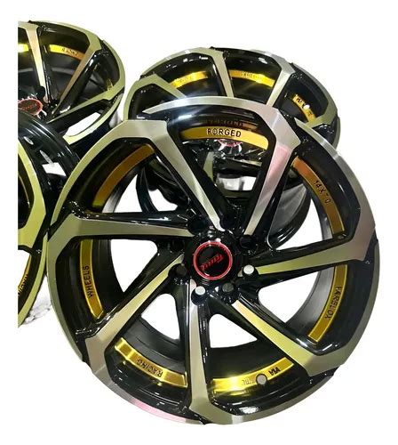 Rines Deportivos 14x7 4 100 108 Dorado Con Negro Mercadolibre