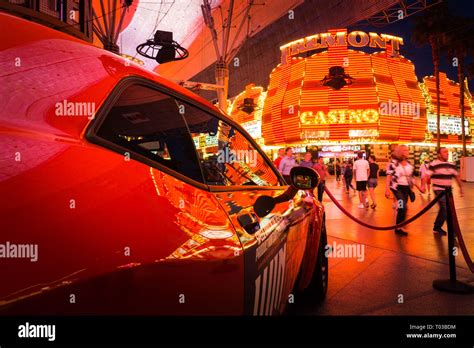 Neon Lights Shining Brightly In Old Las Vegas Or Downtown Las Vegas