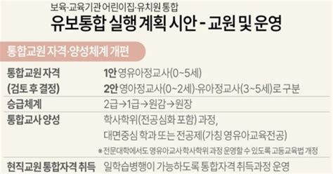 그래픽 유보통합 실행 계획 시안 교원 및 운영