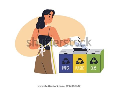 Garbage Trash Sorting Concept Person Throwing Stock Vector Royalty Free Shutterstock