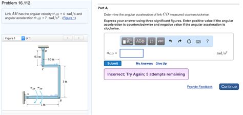Solved Link Ab Has The Angular Velocity Omegaab 4 Rads