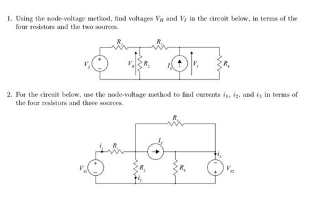 Solved 1 Using The Node Voltage Method Find Voltages Vr