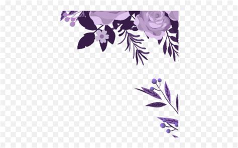 Purple Flower Clipart Corner Border Purple Flowers Pngpurple Flower