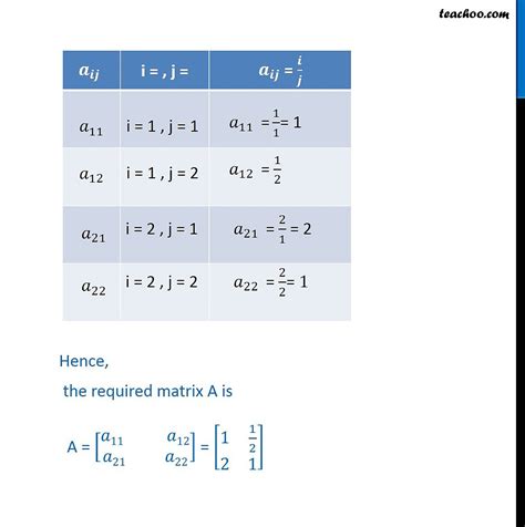 ex 3 1 4 construct a 2 x 2 matrix a [aij] chapter 3