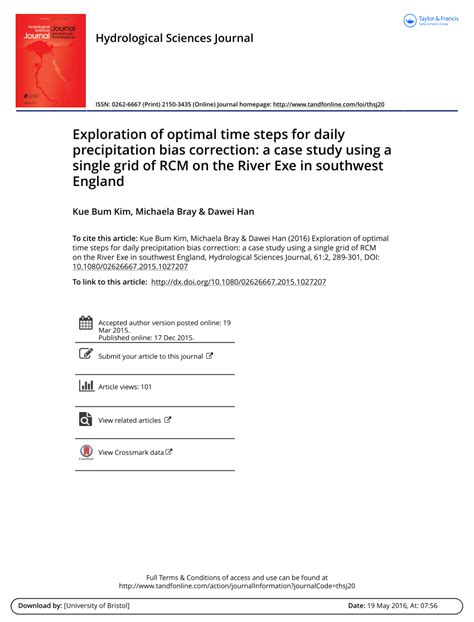 Pdf Exploration Of Optimal Time Steps For Daily Precipitation Bias