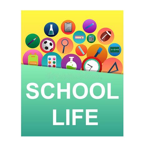 School Life Vector Illustration Design Stock Illustration