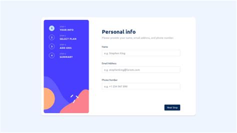 Frontend Mentor Multi Step Form Using React Redux And Mui Coding
