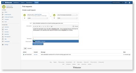 Paso 5 Abra Una Solicitud Pull En Bitbucket Unity Manual