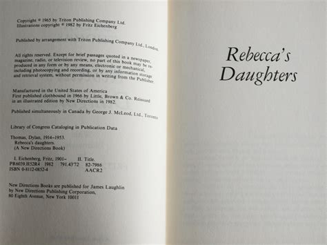 Rebeccas Daughters By Dylan Thomas Fritz Eichenberg Etsy