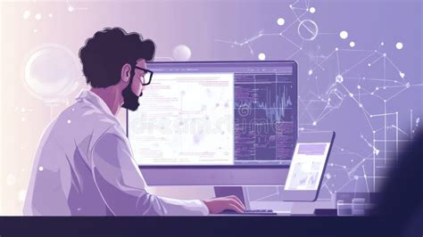 Medical Researcher Analyzing Large Volumes Of Genomic Data Stock Image