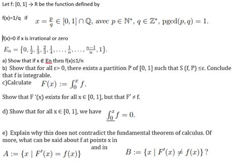 solved let f [0 1] → r be the function defined by f x 1 q